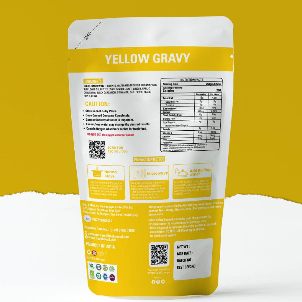 Buy YELLOW GRAVY | Ready to eat freeze dried food by Freshoneed